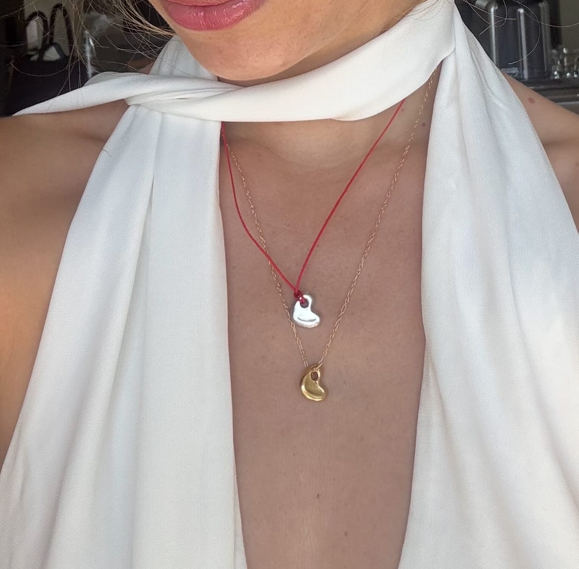 RED HEART NECKLACE IN SILVER - Halel